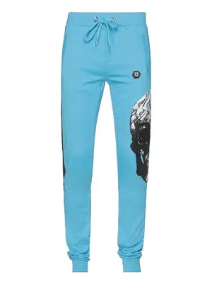 Philipp Plein Man Pants Azure Size Xxxl Cotton Blue