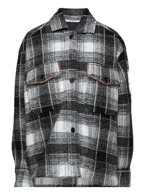 AGLINI Tartan Flannel Overshirt - Black
