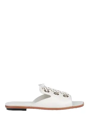 TOD'S TOD'S Leather Slide Sandals White