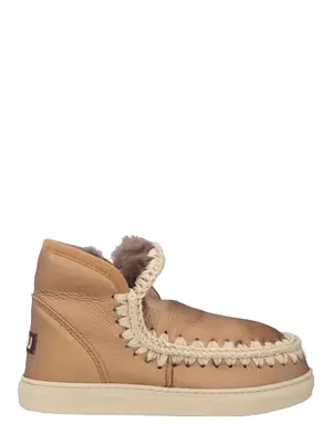 Mou Shearling Ankle Boots Brown