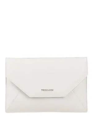 TRUSSARDI Textured Leather Clutch - White