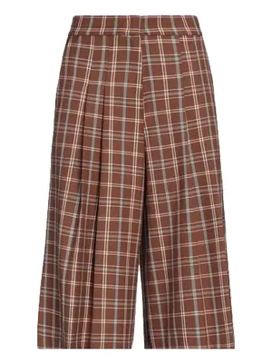 SEMICOUTURE SEMICOUTURE Wide Leg Tartan Pants Brown