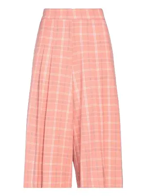 SEMICOUTURE Wide Leg Tartan Pants - Pink