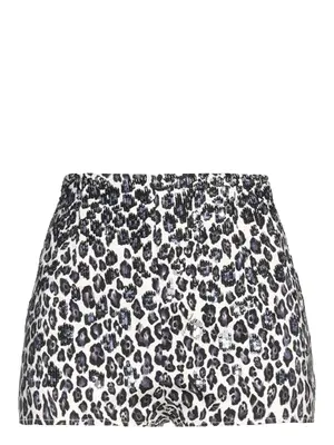 Elisabetta Franchi Leopard Print Shorts - White