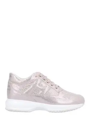 Hogan Laminated Leather Wedge Sneakers - Pink