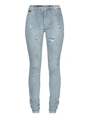 PHILIPP PLEIN Jeans In Denim With Appliqués And Crystals
