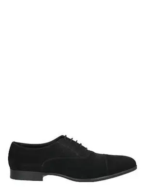 DOUCAL'S Lace-up Suede Oxford Shoes - Black