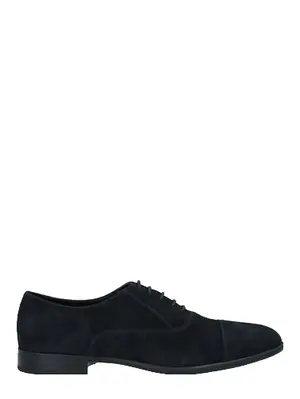 DOUCAL'S Lace-Up Suede Oxford Shoes Blue