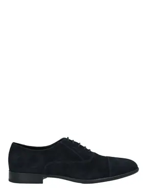 DOUCAL'S Lace-Up Suede Oxford Shoes Dark Blue