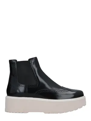 Hogan Leather Ankle Boots - Black