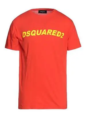 Dsquared2 Man T-shirt Yellow Size S Cotton Orange