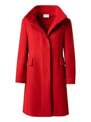 Akris Akris Punto Duffle Knee-Length Knit Coat Red
