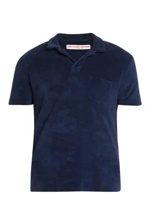Orlebar Brown Cotton Terry Polo Shirt - Navy