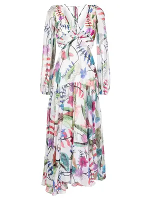PatBO Zamia Floral-print Beach Dress - White