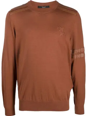 BILLIONAIRE Snakeskin-effect Jumper - Brown