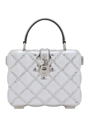 Dolce & Gabbana Dolce Box Rhinestone-embellished Top-handle Bag - Metallic