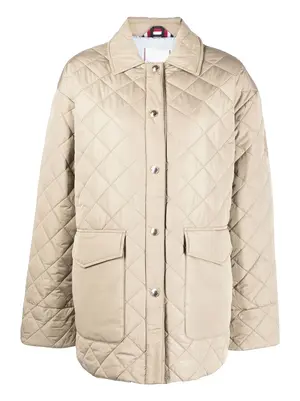 Tommy Hilfiger Button-up Quilted Coat - Neutrals