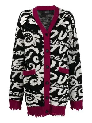 VERSACE Versace Jeans Couture Intarsia Knit Cardigan