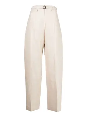 GIA STUDIOS Tapered Wool-linen Trousers - White