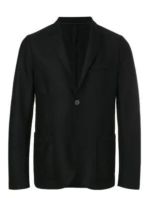 Harris Wharf London Single-breasted Virgin Wool Blazer - Black