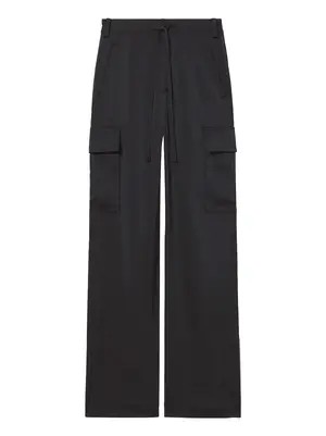 Proenza Schouler White Label Drawstring Cargo Trousers - Black