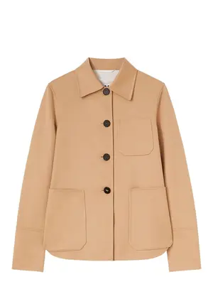 JIL SANDER Cashmere Shirt Jacket - Brown