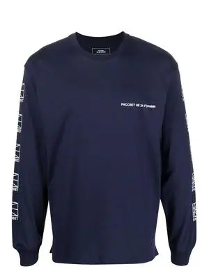 RASSVET Small Logo-print Long-sleeve T-shirt - Blue