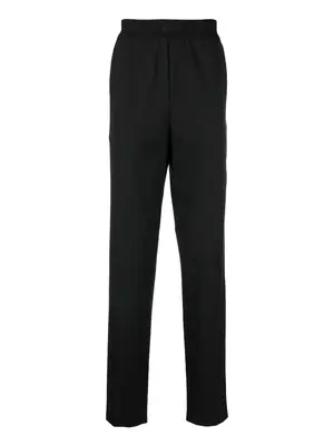 MSGM Logo Waistband Straight-leg Trousers - Black