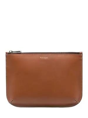 ASPINAL OF LONDON Ella Leather Clutch Bag - Brown