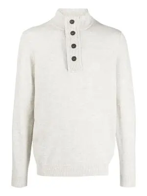 BARBOUR Button-Placket Detail Knit Jumper
