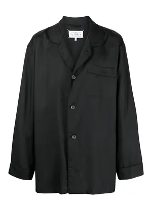 MAISON MARGIELA Long-sleeve Silk Shirt - Black