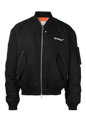 Off-White Diag Print Bomber Jacket - Black