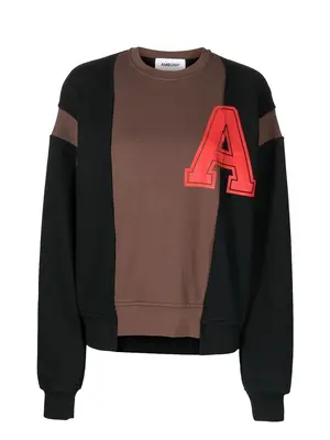AMBUSH Collegiate-print Patchwork Sweatshirt - Black