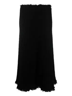 ALBERTA FERRETTI Fringe-trim Detail Tweed Skirt