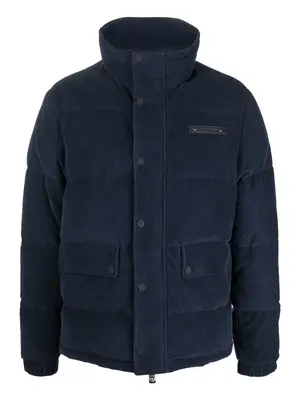 BILLIONAIRE Logo-patch Corduroy Padded Jacket - Blue