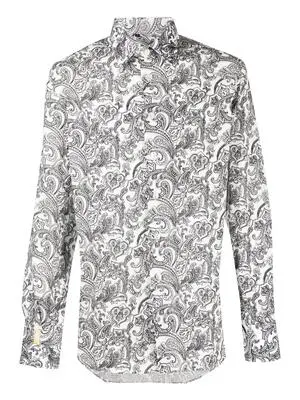 BILLIONAIRE Paisley-print Long-sleeve Shirt - White