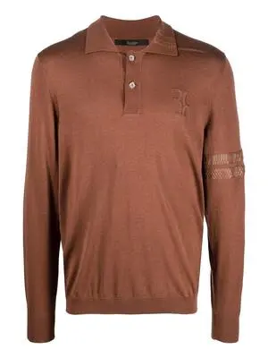 BILLIONAIRE Logo-patch Silk Blend Jumper - Brown