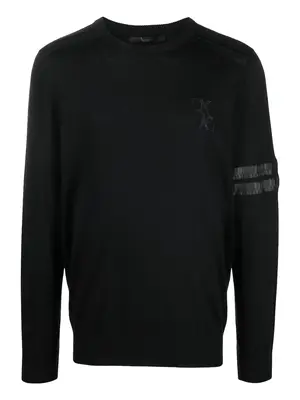 BILLIONAIRE Snakeskin-effect Fine-knit Jumper - Black