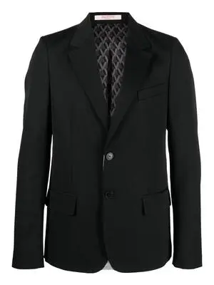 Valentino Garavani Single-breasted Virgin Wool Blazer - Black