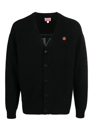 Kenzo Patch-detail Wool Cardigan - Black