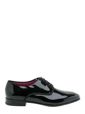 FERRAGAMO Magic Patent Leather Derby Shoes - Black