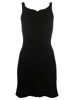 COURREGES Fitted Sweetheart-neck Mini Dress - Black