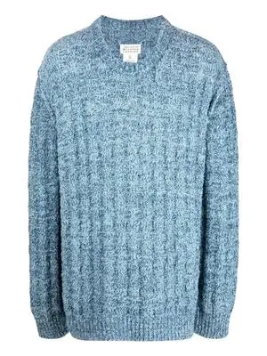 MAISON MARGIELA Ribbed-knit Crew-neck Jumper - Blue