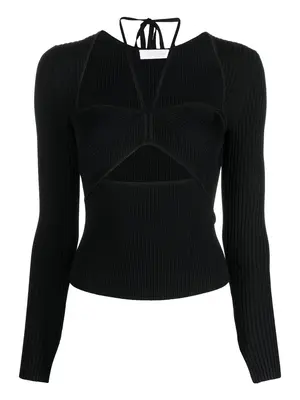 Simkhai Alexia Neck-tie Top - Black
