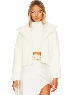 MORE TO COME Payton Faux Fur Jacket - Ivory