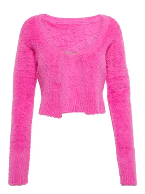 Jacquemus La Maille Neve Cropped Cardigan - Pink