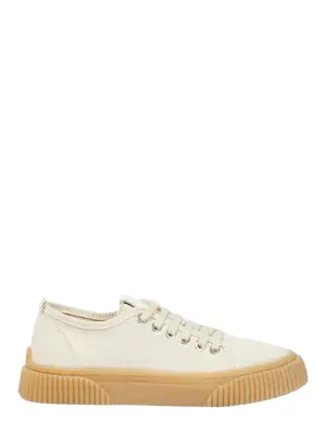 Ami Canvas Lace-up Sneakers - Beige