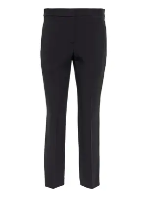 Alexander McQueen Mid-rise Slim Crêpe Pants - Black