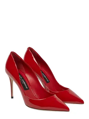 Dolce & Gabbana Cardinale Patent Leather Pumps - Red
