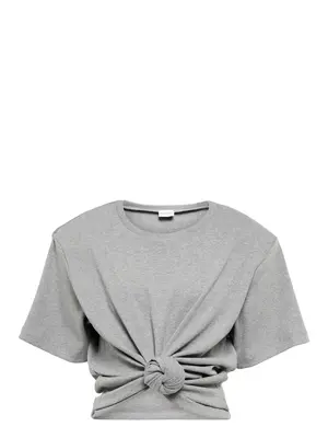 Magda Butrym Cropped Cotton-blend T-shirt - Grey